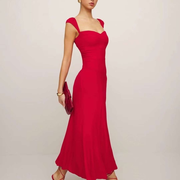 Reformation | Dresses | Reformation Bryson Dress Cherry | Poshmark